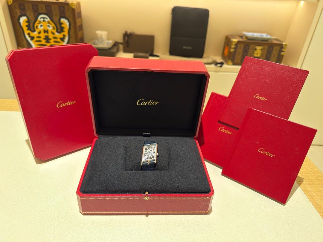 Cartier Tank Asymetrique Skeleton Platinum WHTA0012, Luxury, Watches on ...