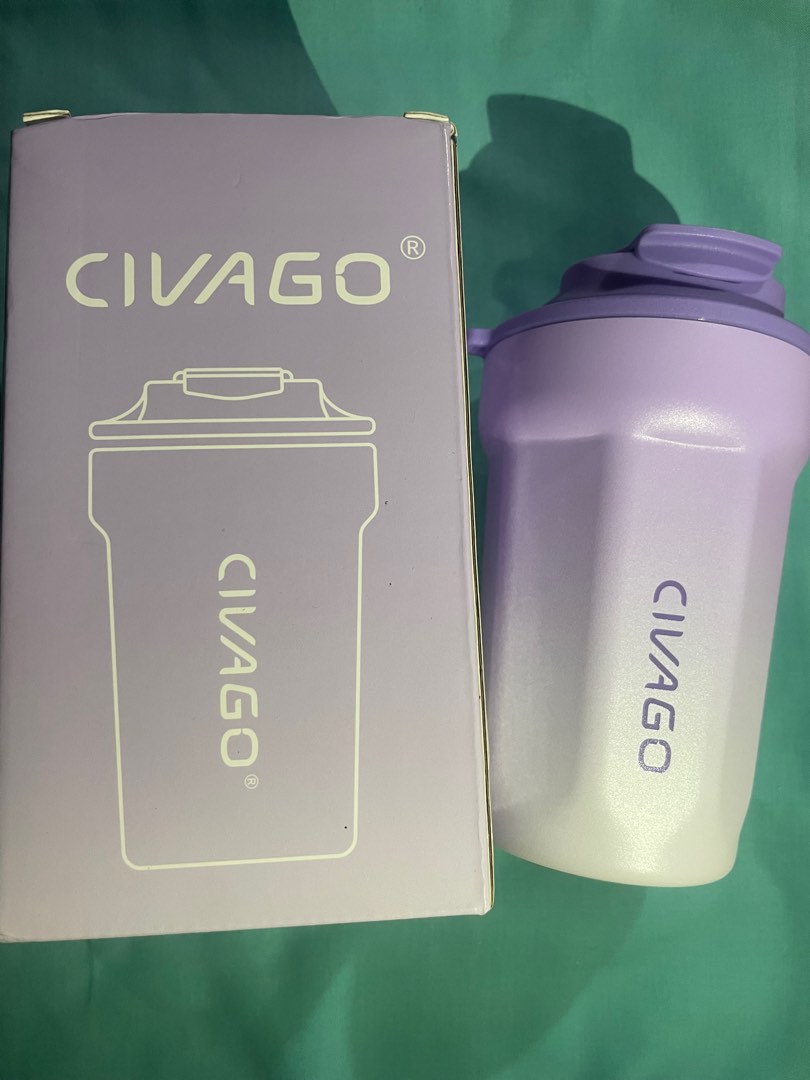 CIVAGO (13oz/385ml) Mug Kopi Stainless Steel dengan Lapisan Keramik dan ...