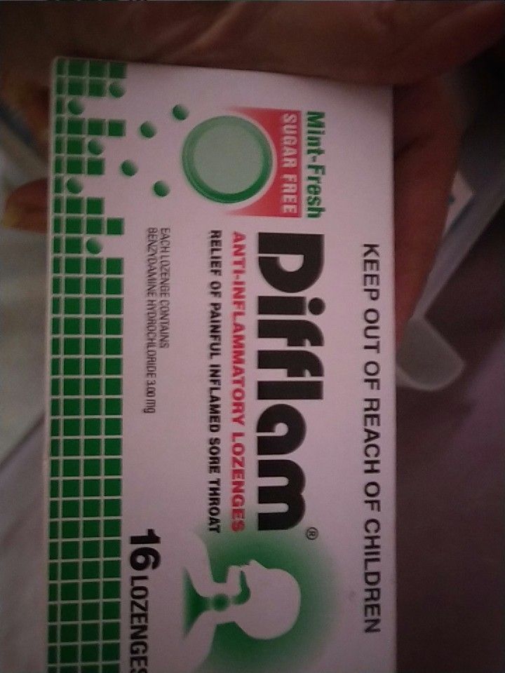 Difflam Anti-Inflammatory Lozenges - Mint Fresh Sugar Free, Health ...