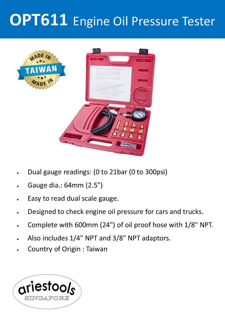 Engine Transmission Oil pressure tester for cars and trucks. Engine ...