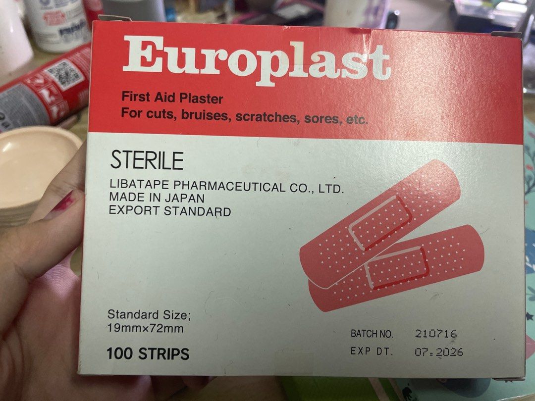 Europlast First Aid Plasters - 100 Strips, Health & Nutrition, Medical ...
