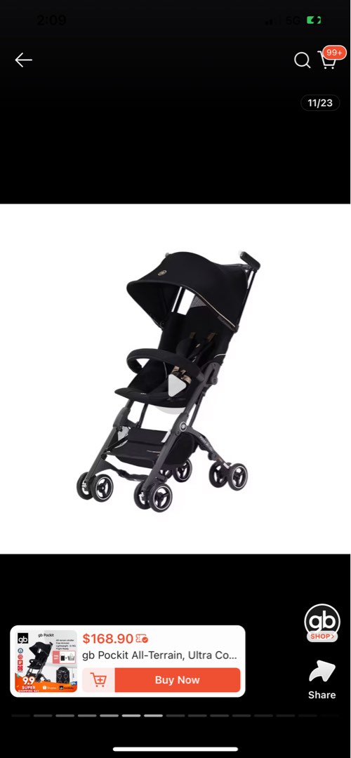 gb Pockit All-Terrain Ultra Compact Stroller, Babies & Kids, Going Out ...