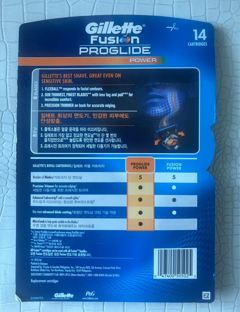 Gillette Fusion Proglide Power Razor Cartridges, Beauty & Personal Care ...