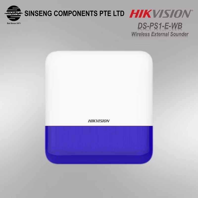 Hikvision DS-PS1-E-WB Wireless External Sounder Siren (Blue Indicator ...