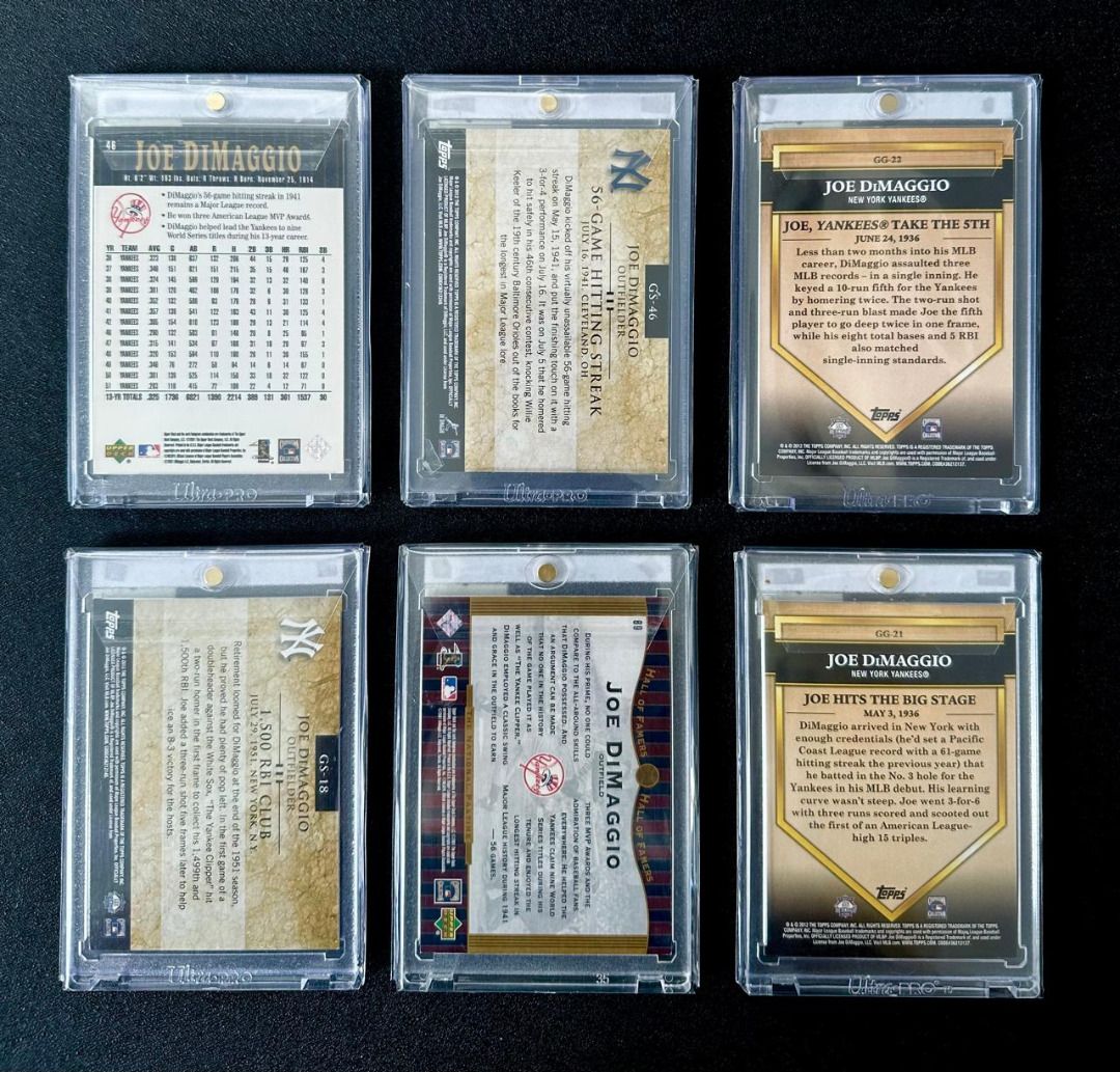 Joe DiMaggio Topps Upper Deck MLB Yankees Baseball Cards with FREE Magnetic Case, Hobbies & Toys ...