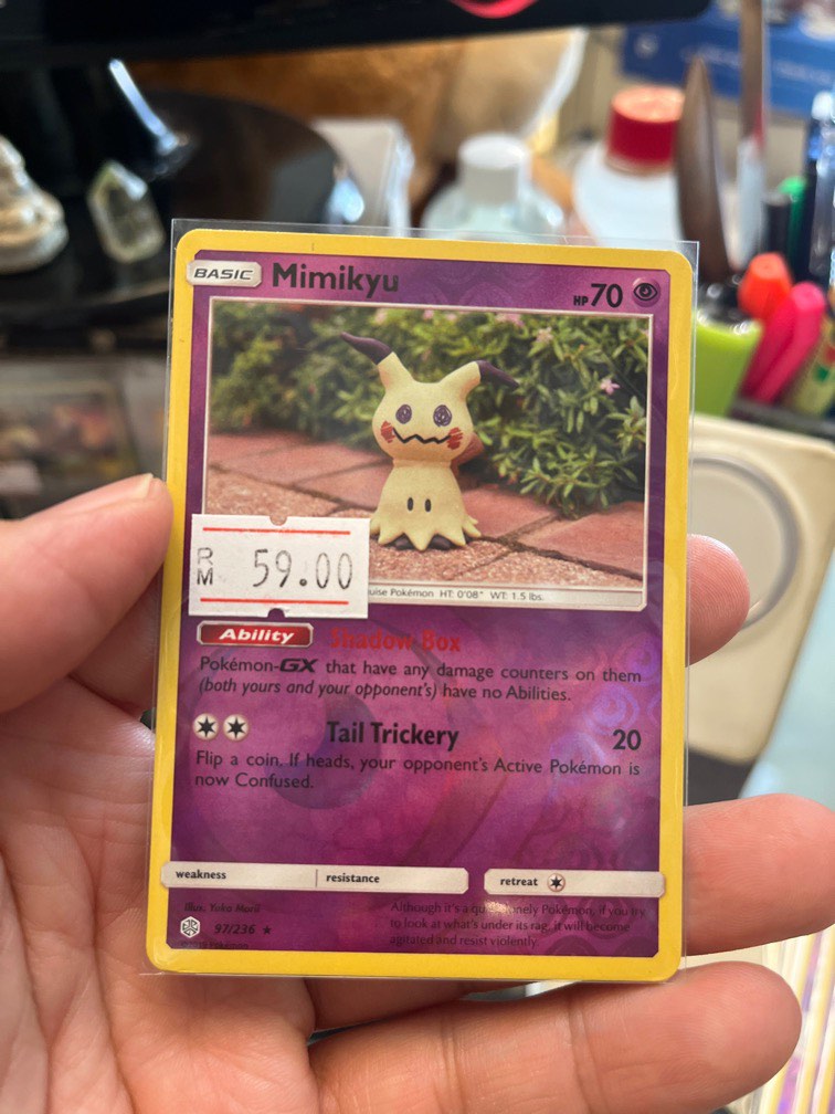 Mimikyu 97/236 - NM REVERSE HOLO RARE Misprint Cosmic Eclipse - Pokemon ...