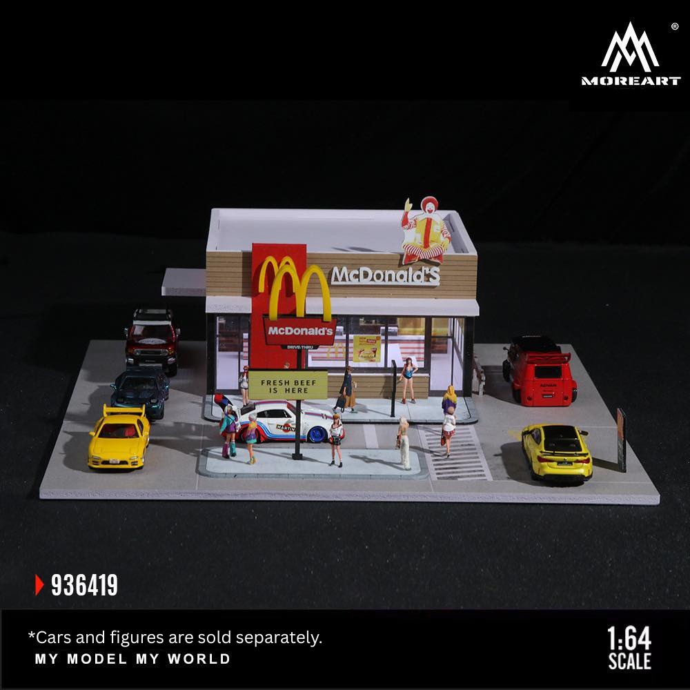 MoreArt 1/64 Scale American McDonald's lighting Scene Simulation Model ...