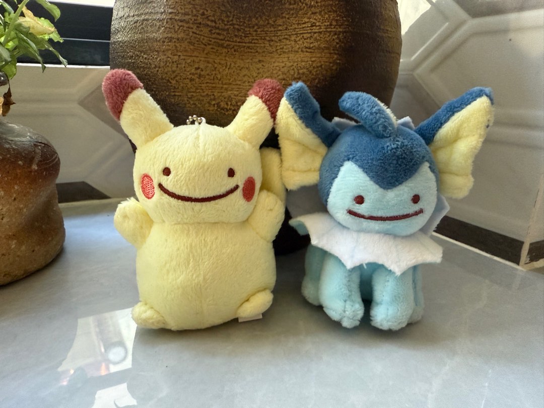 Pokemon Center 2016 Transform Ditto Pikachu & Vaporeon Plush Mascot ...