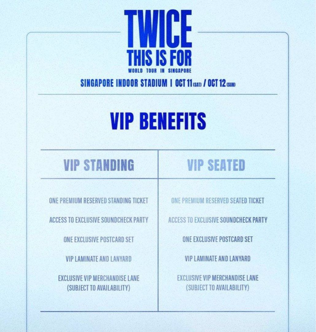 🇸🇬[VIP] Twice This Is For World Tour Singapore SG Concert Tickets Pen A ...