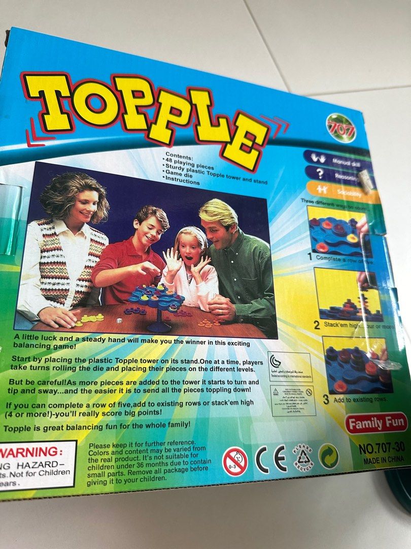 Topple Board Game - Family Fun, Hobbies & Toys, Toys & Games on Carousell