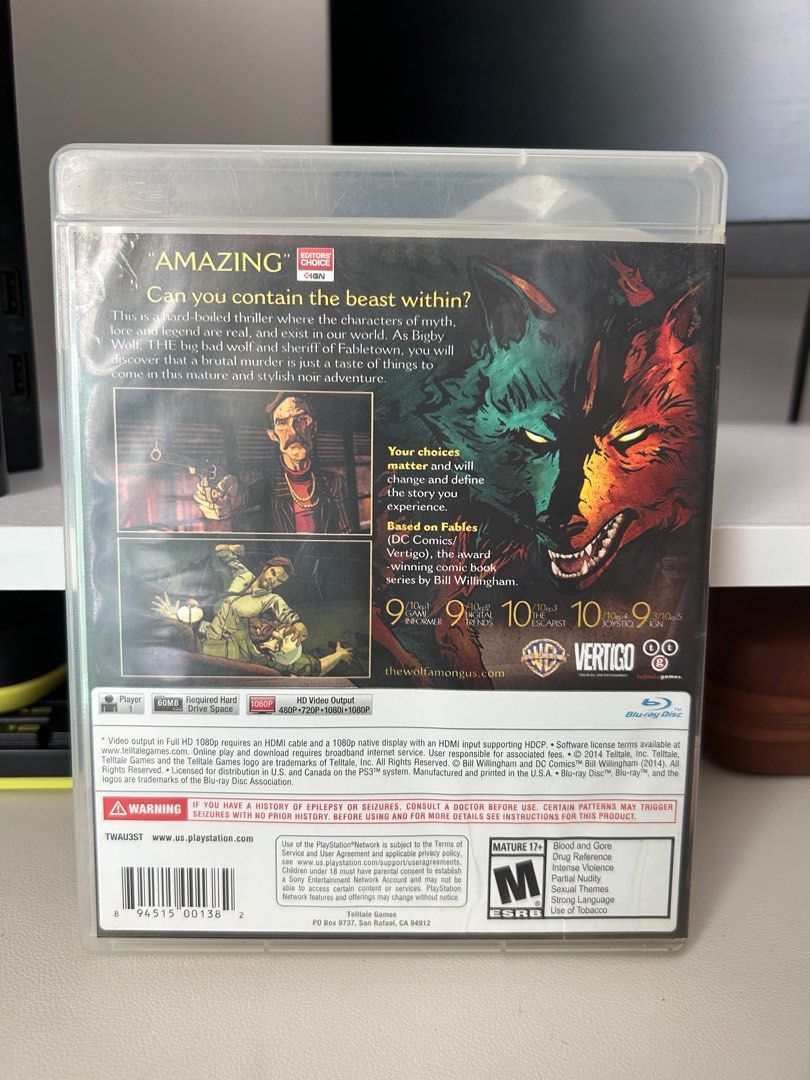 Wolf Among Us Ps3 Rare, Video Gaming, Video Games, PlayStation on Carousell