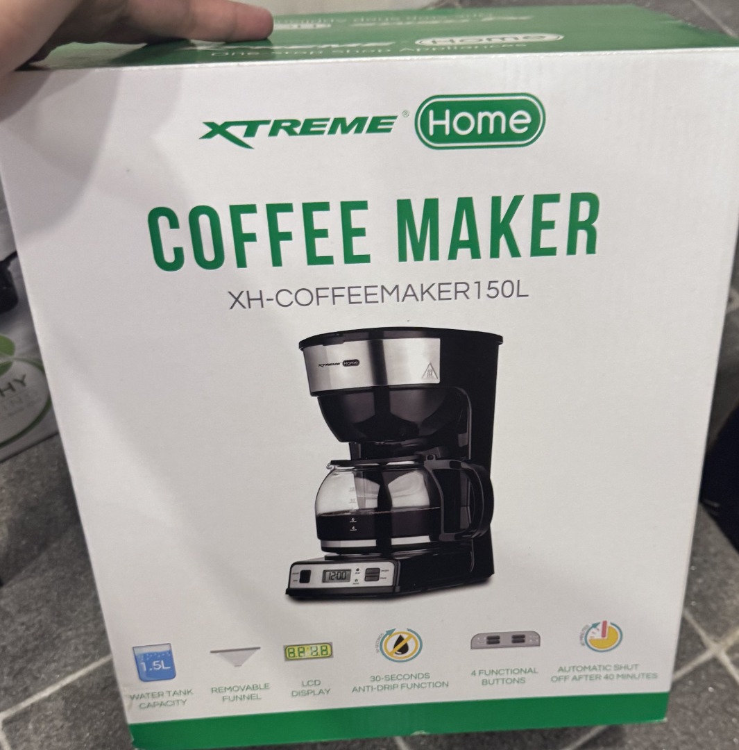 XTREME HOME 1.8L Coffee Maker 4-Functional Buttons Auto Shut-off & LCD ...