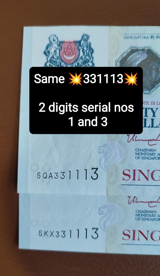 $50 - Same Serial Number 331113, Hobbies & Toys, Memorabilia ...