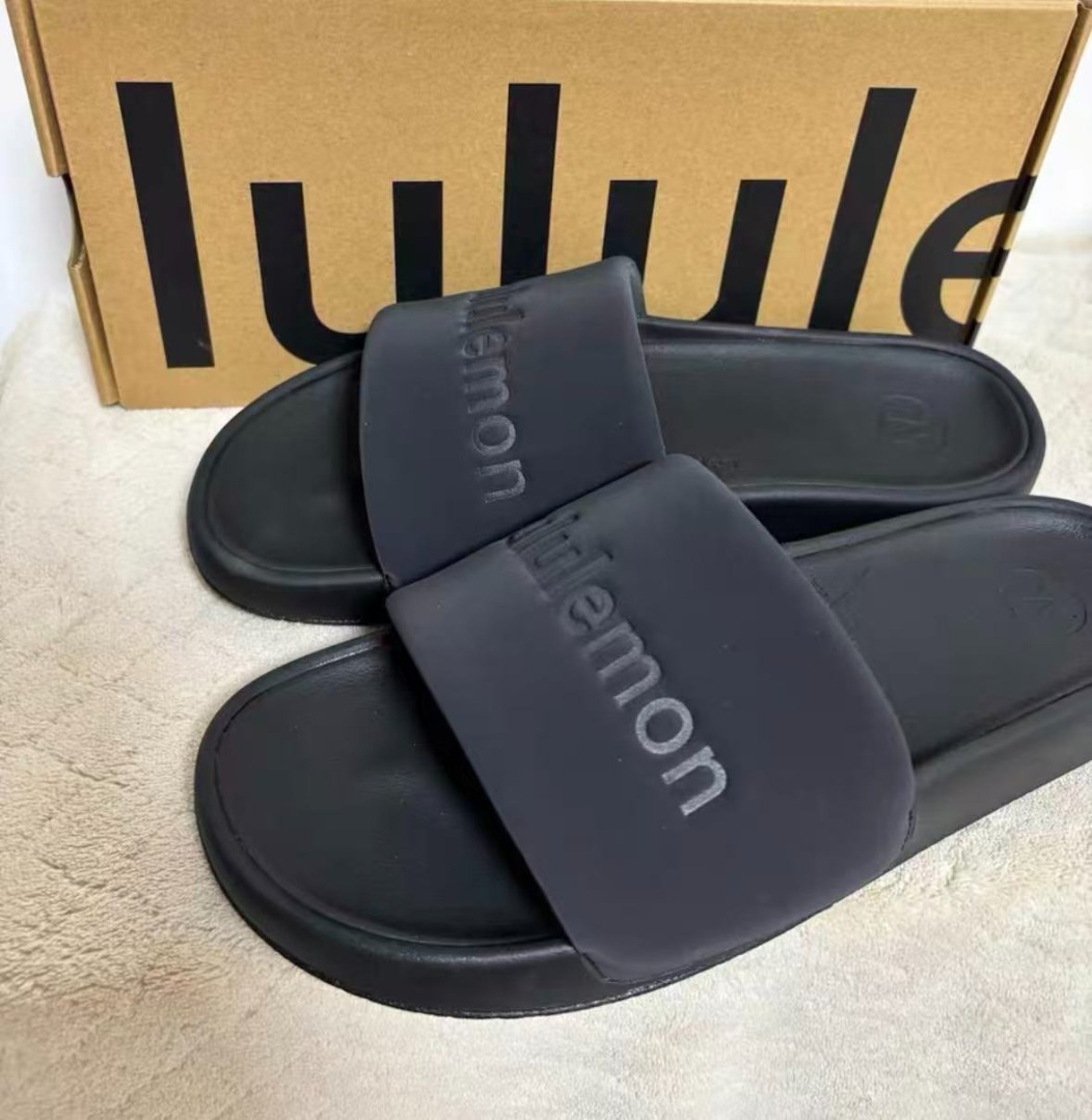 🌹 Lululemon Restfeel Slide Slippers Unisex Black, Men's Fashion ...