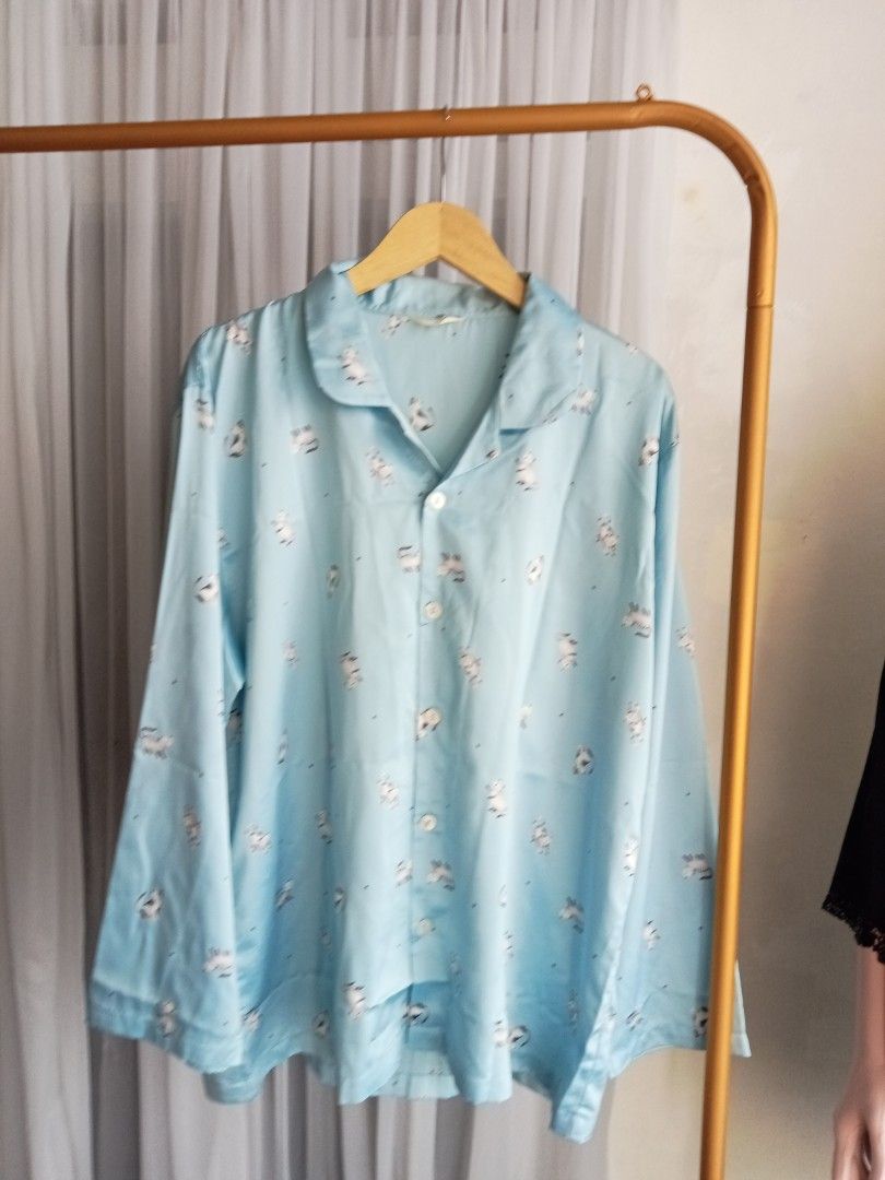 👙 SET PAJAMAS "VIVIEN x EVENIE" BLUE 👙, Fesyen Wanita, Pakaian Wanita, Gaun & Rok di Carousell