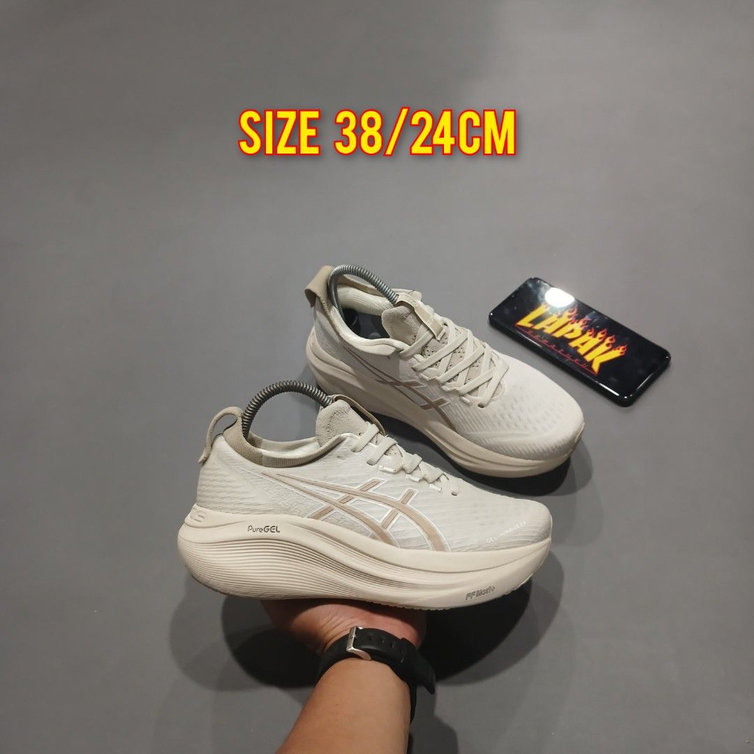 ASICS GEL-NIMBUS 27 BIRCH, Fesyen Wanita, Sepatu di Carousell