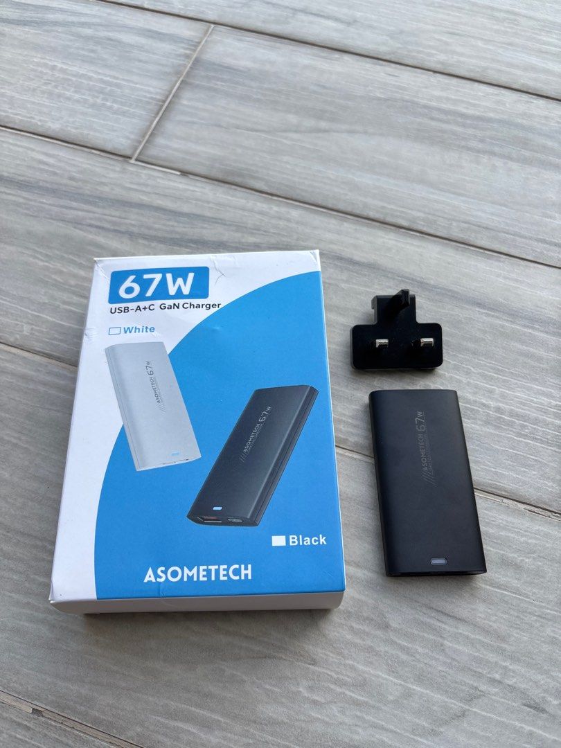 ASOMETECH 67W USB-A+C GaN Charger - Black, Mobile Phones & Gadgets, Mobile & Gadget Accessories ...