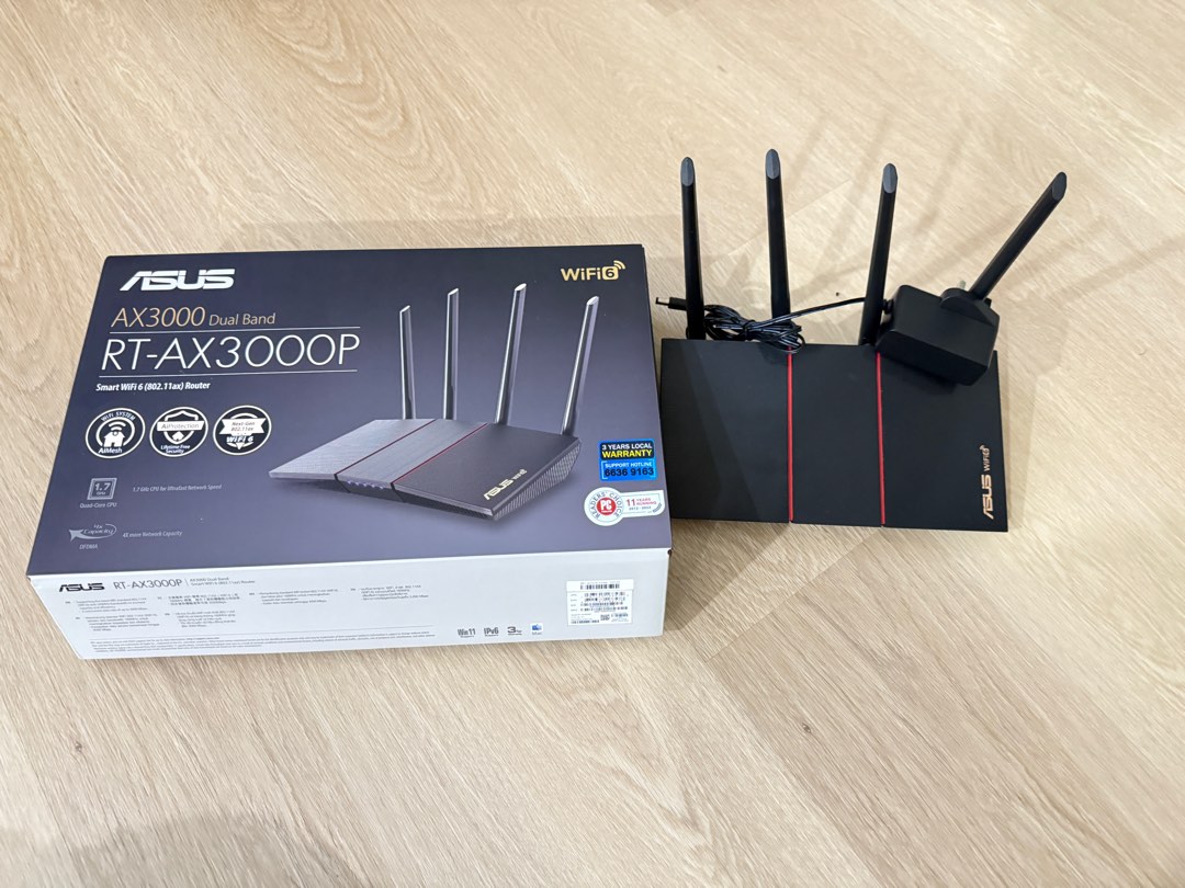 ASUS RT-AX3000P AX3000 Dual Band WiFi 6 Router, Computers & Tech, Parts ...