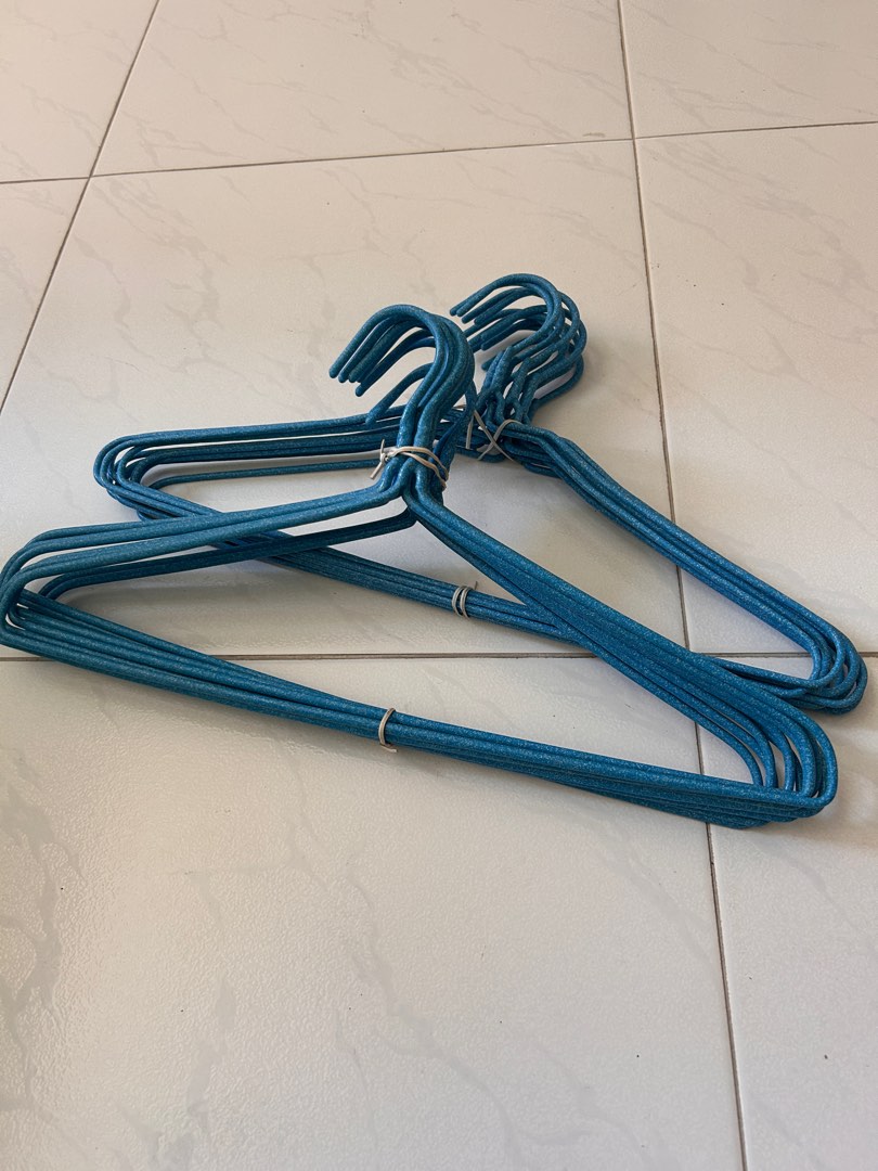 Blue Metal Hangers - Set of 10, Furniture & Home Living, Home ...