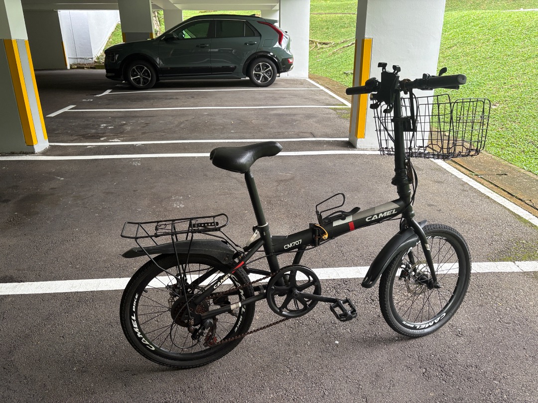 CAMEL Folding Bike with Basket, Sports Equipment, Bicycles & Parts ...