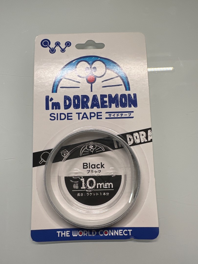 Doraemon 10mm 乒乓 球拍 黑色側邊膠帶 side tape, 運動產品, 運動與體育, 運動與體育 - 球拍和球類運動 ...