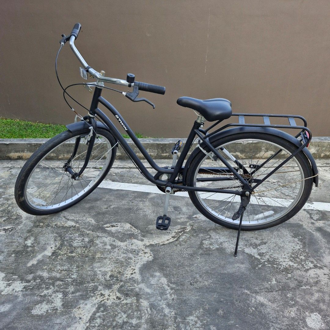 Elops 100 City Bike - Black, Sports Equipment, Bicycles & Parts ...