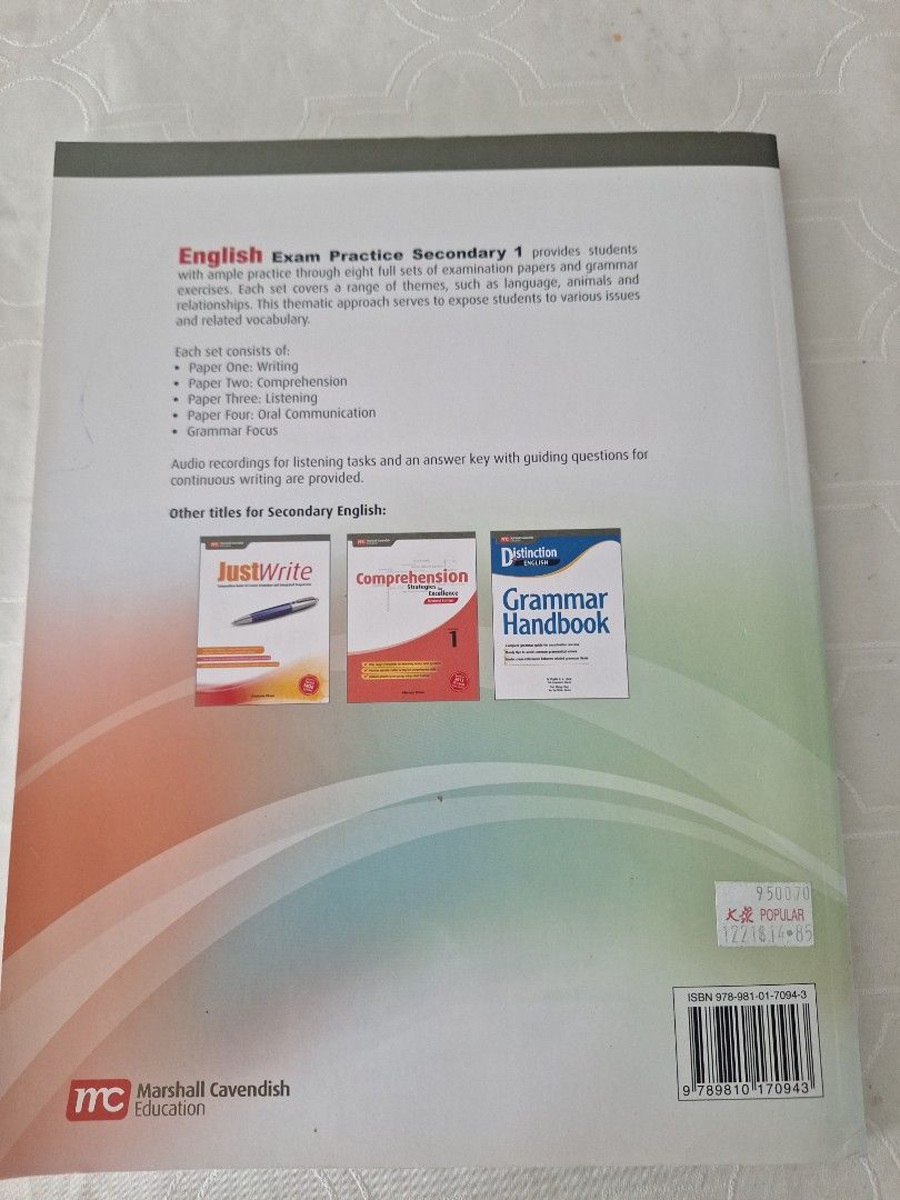 English Exam Practice Secondary 1 2nd Edition, Hobbies & Toys, Books ...
