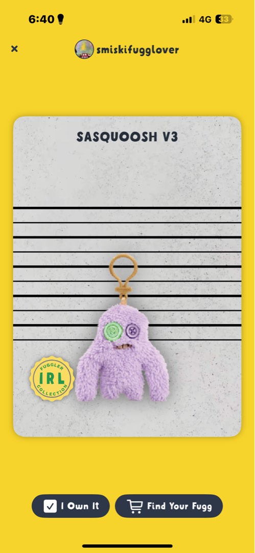 Fuggler IRL Collection Sasquoosh V3 Keychain, Hobbies & Toys, Toys ...