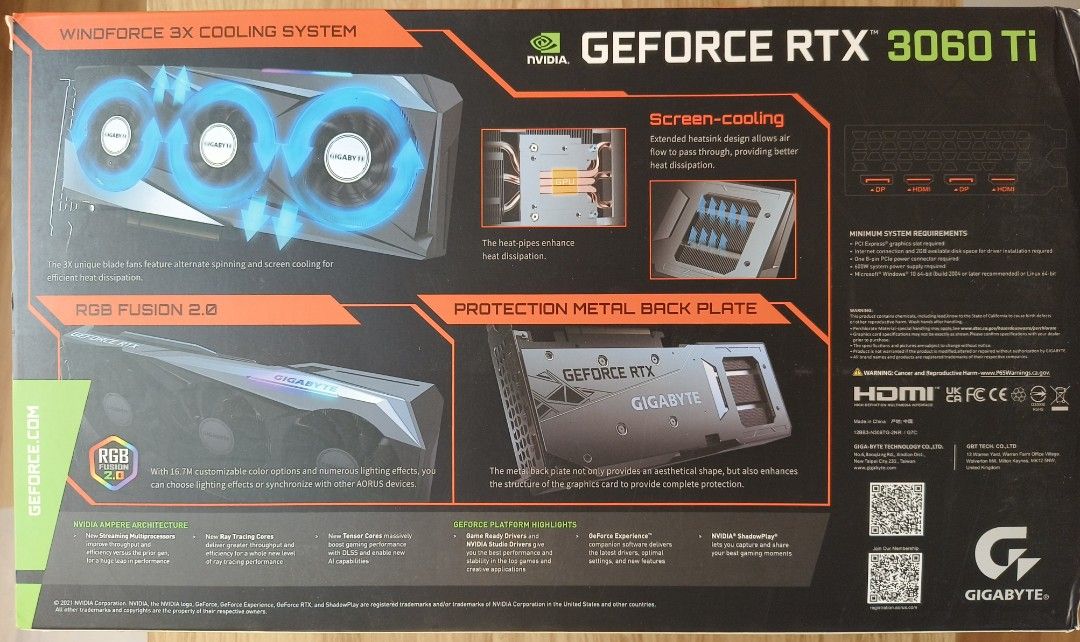 Gigabyte GeForce RTX 3060 Ti Gaming OC PRO 8GB GDDR6 Graphic Card - (GV ...