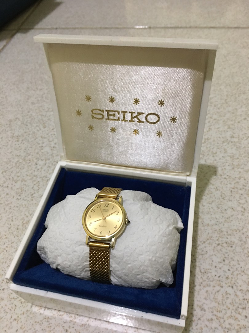 Seiko Exceline Women's Watch 14K Gold Solid Vintage Authentic, Women's Fashion, Watches ...