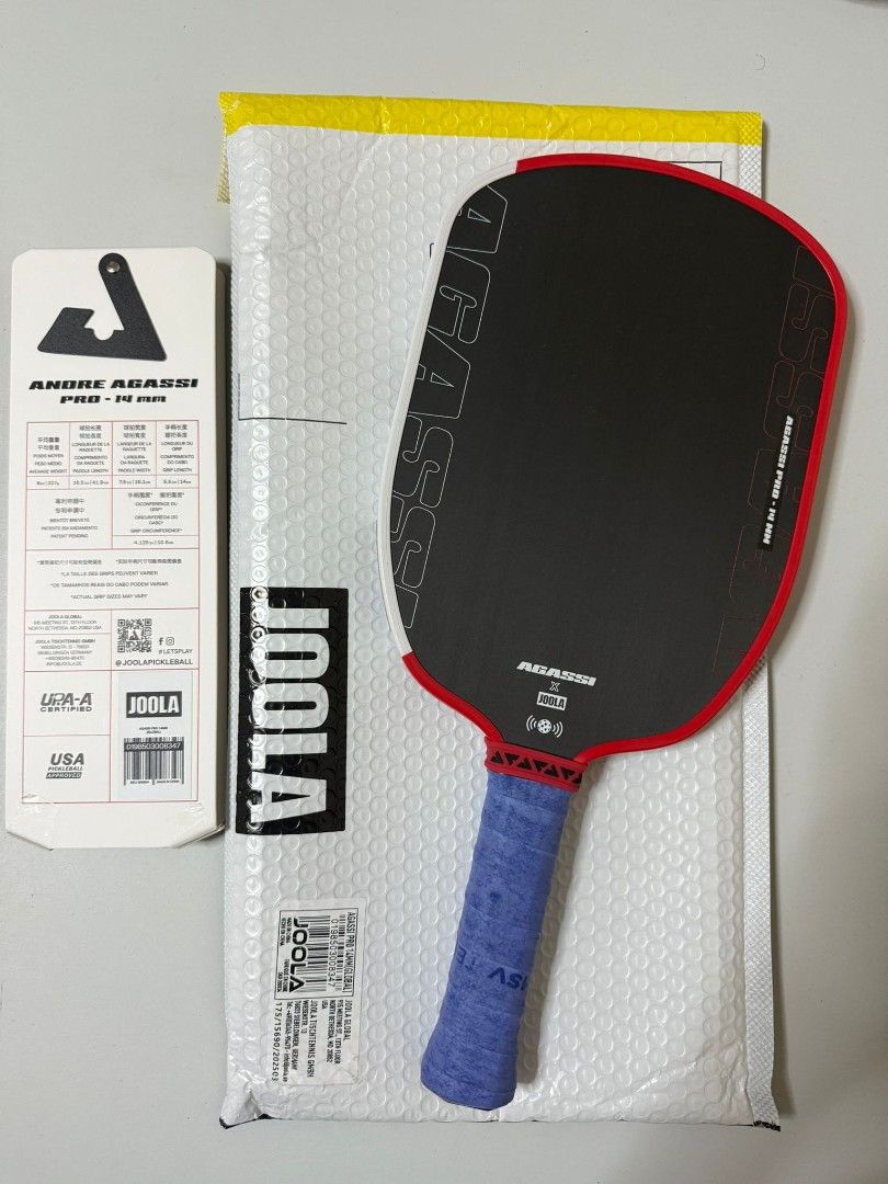 Joola Agassi Pro 14mm Authentic Pickleball Paddle, Sports Equipment ...