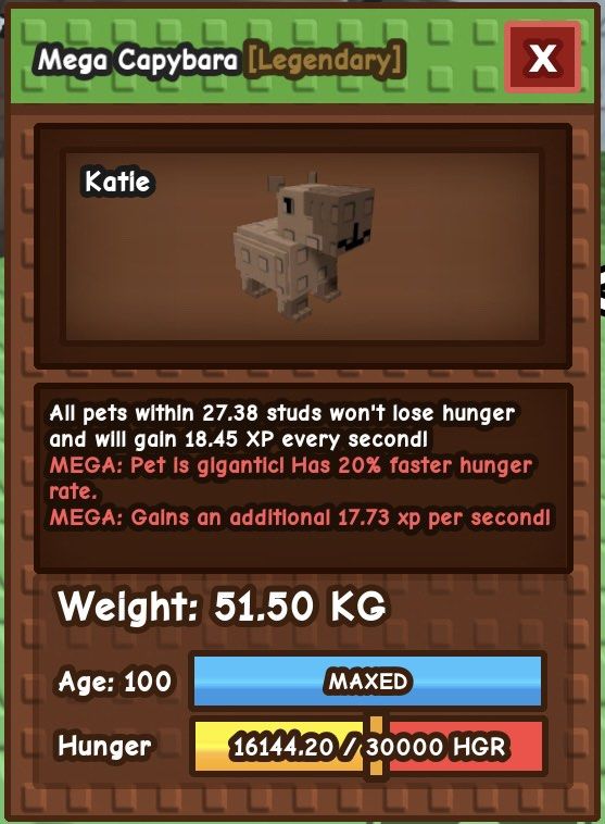 MEGA HUGE CAPYBARA - Grow a Garden Roblox, Video Gaming, Gaming ...