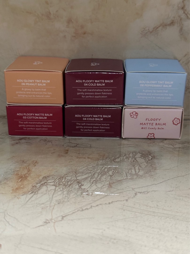 [NEW 100% ORI] AOU Lip Glowy Tint & Floofy Matte Balm, Kesehatan ...