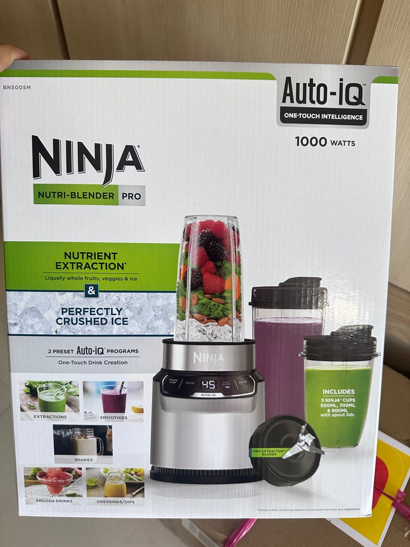 Ninja Nutri-Blender Pro Auto-IQ 1000W, TV & Home Appliances, Kitchen ...