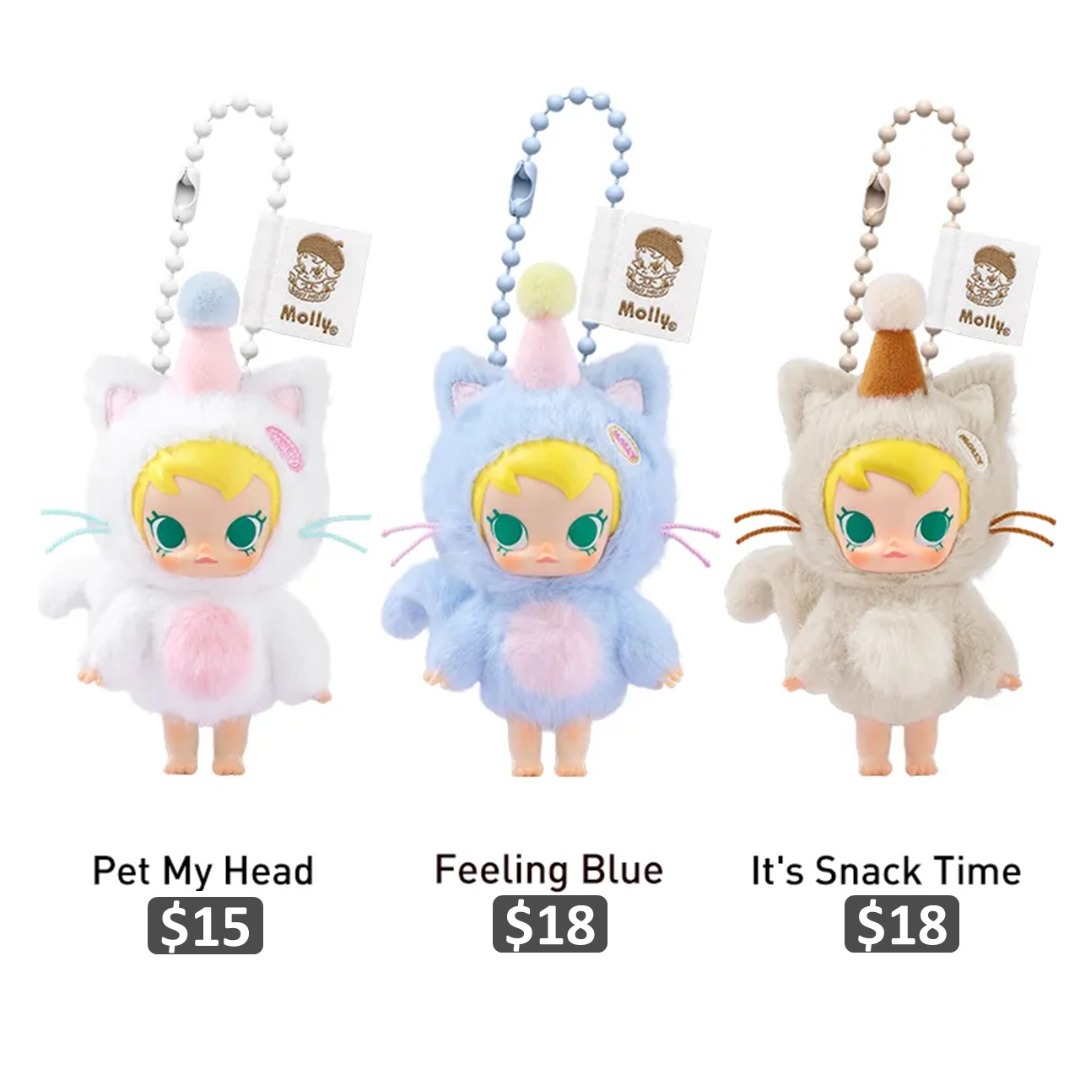 Popmart Baby Molly Pocket Friends Vinyl Plush Pendant Keychain: Pet My ...