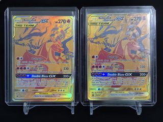 Pokemon TCG Gold Tag Team Cards - Reshiram & Charizard GX, Pikachu ...