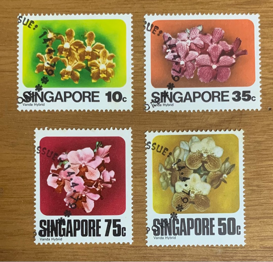Singapore 1978 orchid stamps fresh colours used cancelled first day ...