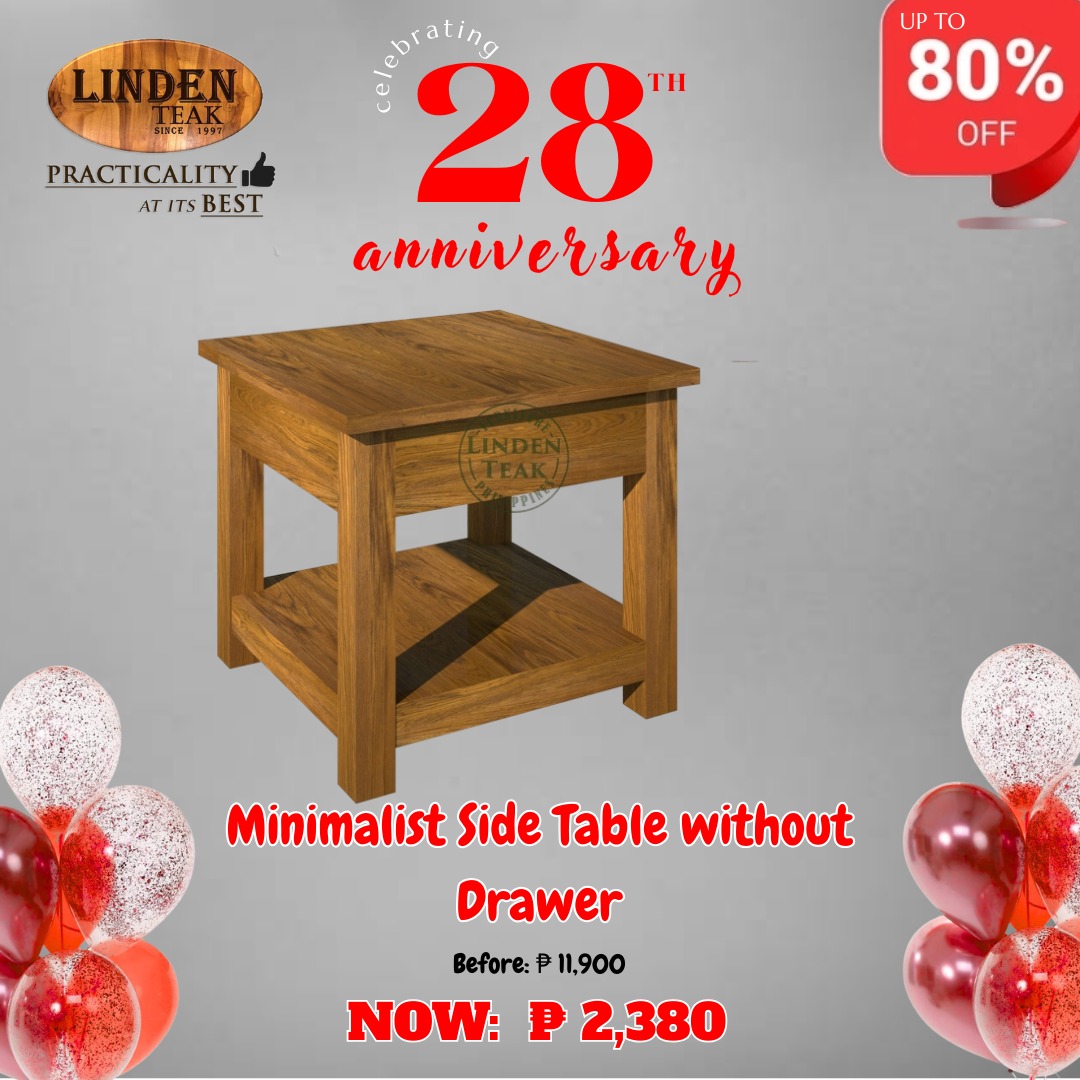 Solid Teak Wood Minimalist Side Table without Drawer Furniture ...