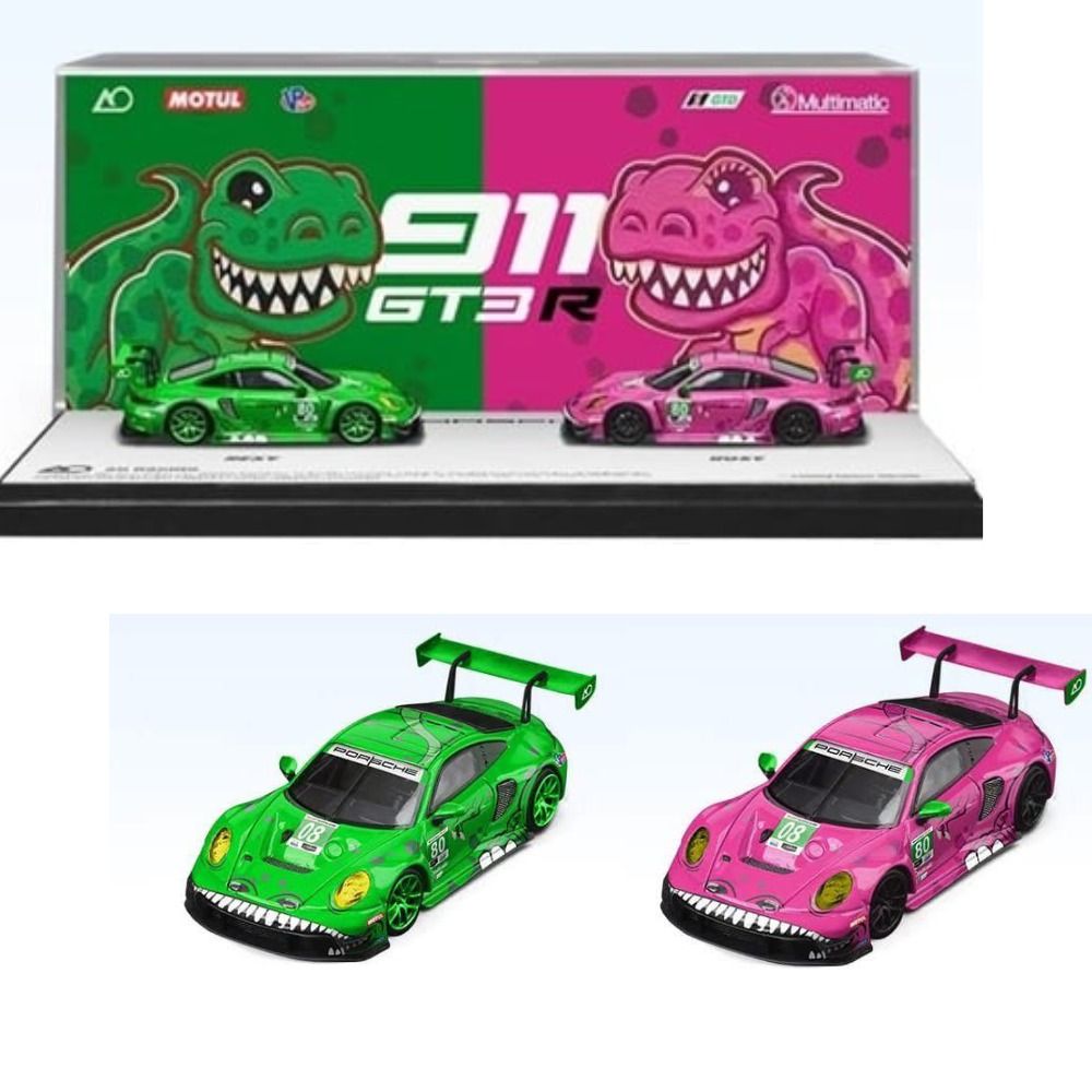 Star Race 1/64 Scale Porsche 911 GT3 Twin Pack (Rexy Green & Roxy Pink ...