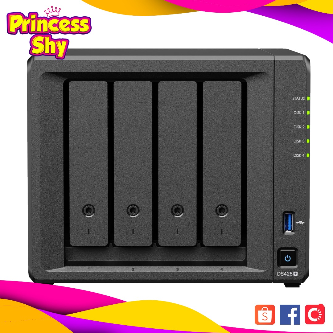 Synology DiskStation DS425+ 4-Bay NAS Enclosure Network Attached ...