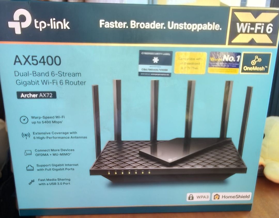 TP-Link AX5400 Dual-Band Gigabit Wi-Fi 6 Router Archer AX72, Computers ...