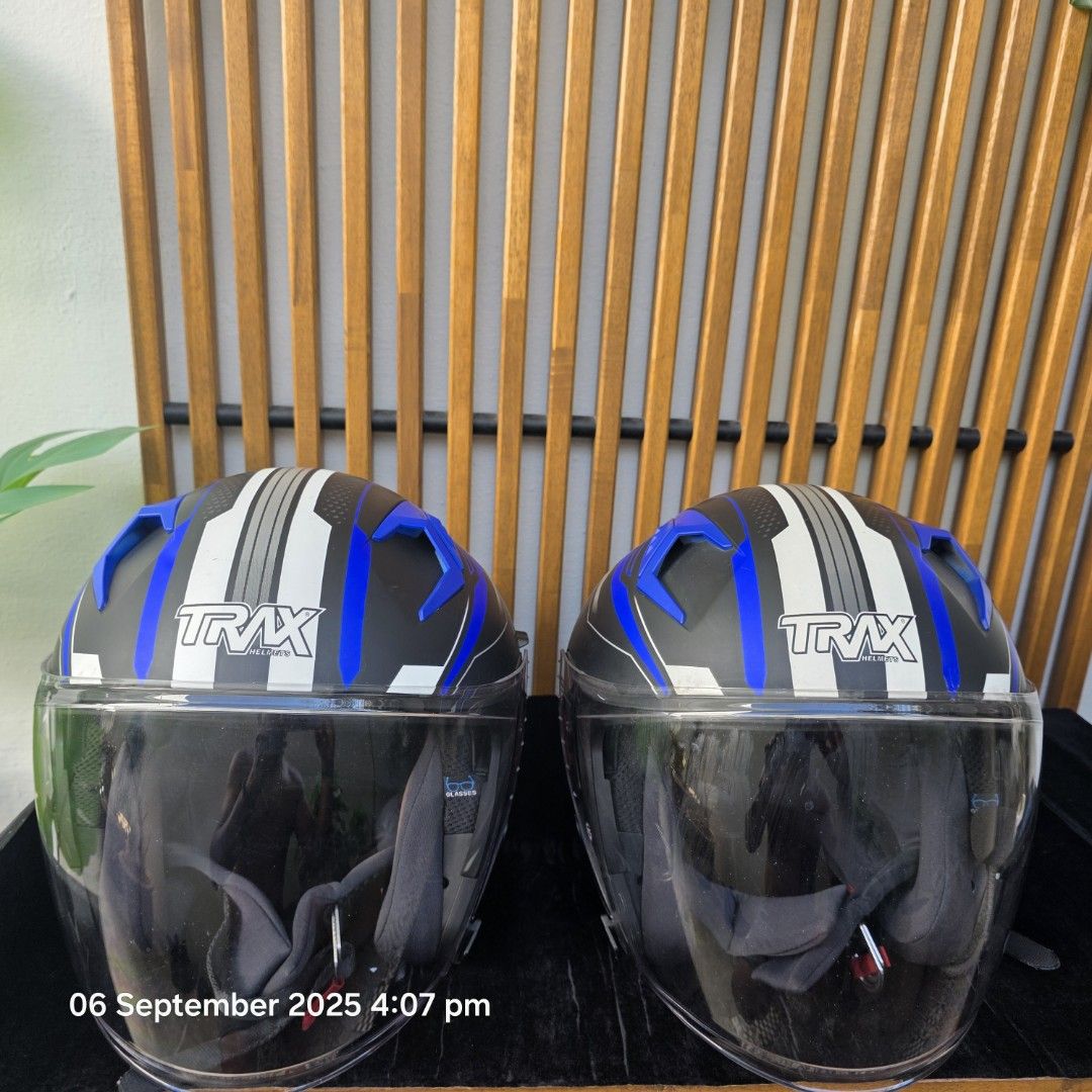 Trax Helmet - Couples Set, Motorcycles, Motorcycle Accessories on Carousell