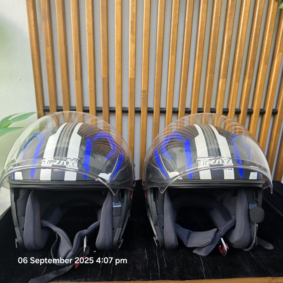 Trax Helmet - Couples Set, Motorcycles, Motorcycle Accessories on Carousell