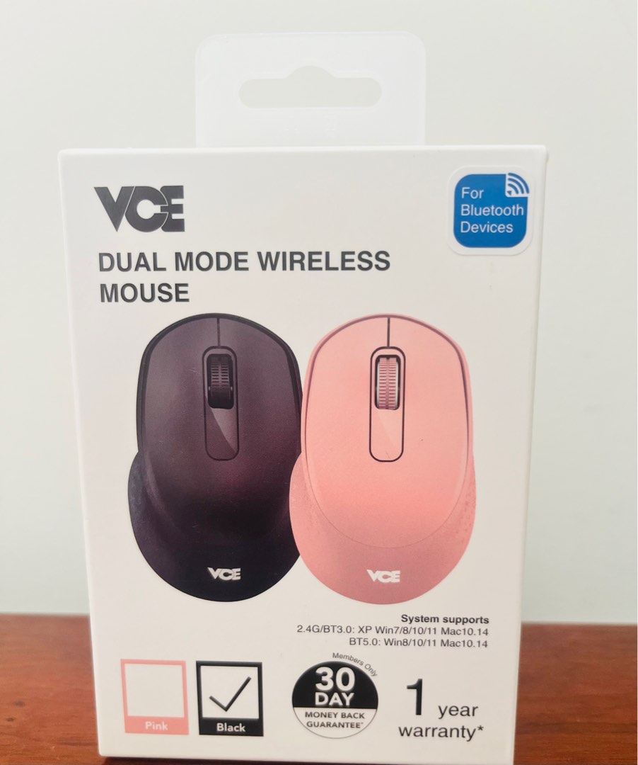 VCE Dual Mode Wireless Mouse - Pink or Black, Computers & Tech, Parts ...
