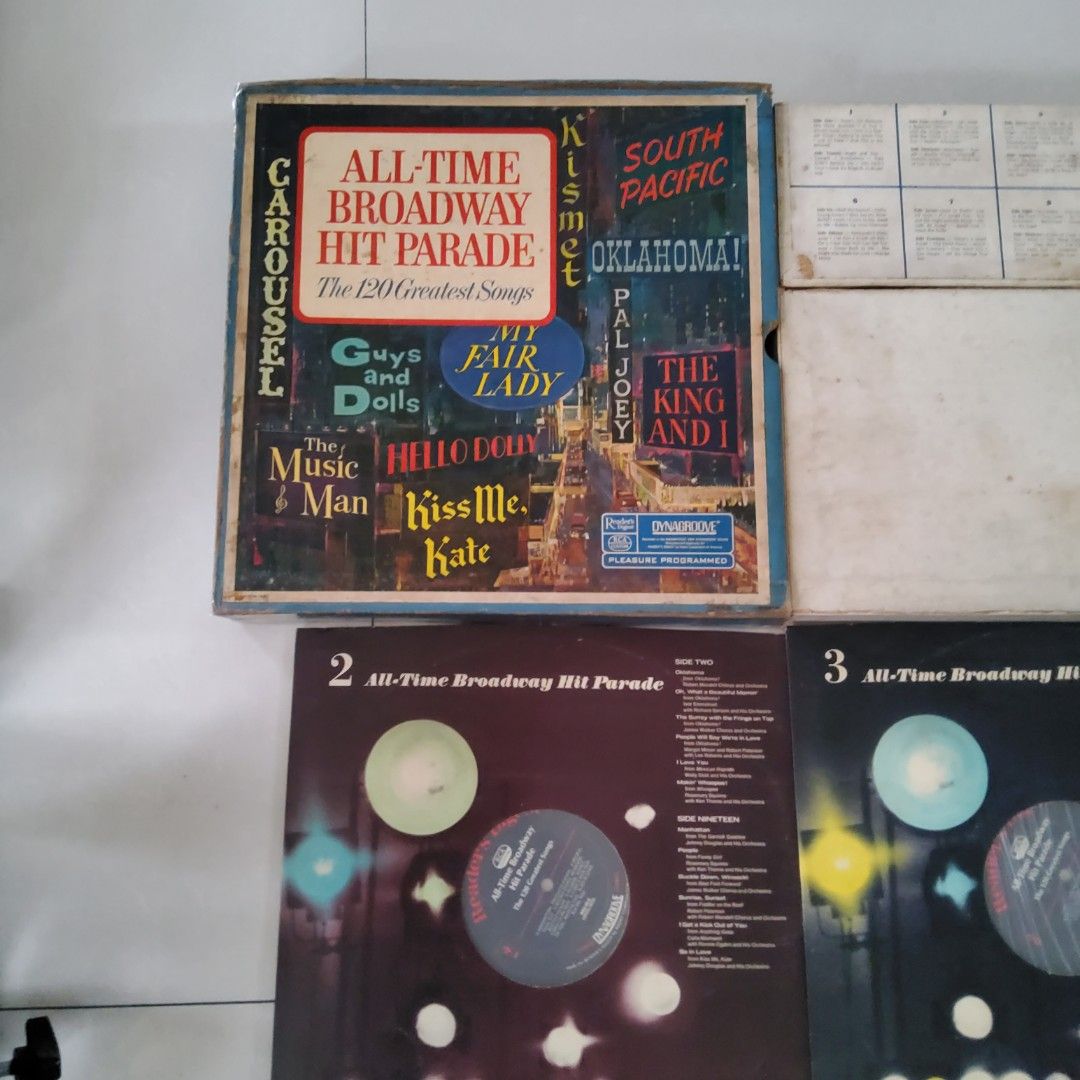 VINTAGE COLLECTIBLE VINYLS IN HARD CASE. ALL TIME BROADWAY HIT PARADE ...