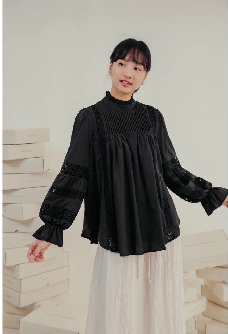 Zora Designer Sonya Top in Black, Women's Fashion, Tops, Blouses on ...