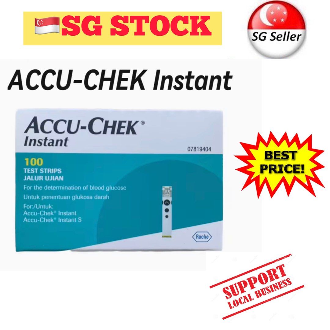 Accu-Chek Instant Test Strips - 100 Strips, Health & Nutrition, Medical ...