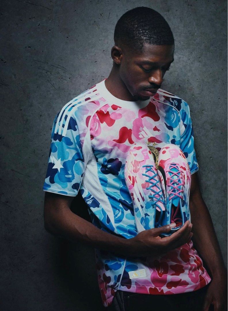 BAPE x Adidas bathing ape ltd ed camo jersey US M, Men's Fashion, Tops ...