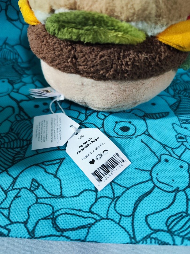 BNWT Authentic Jellycat Amuseables Burger Plush, Hobbies & Toys, Toys ...