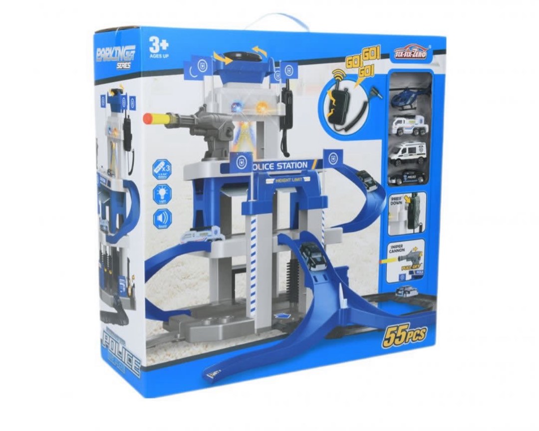 DIY Police Station Playset with Cars & Helicopter, Hobbies & Toys, Toys ...